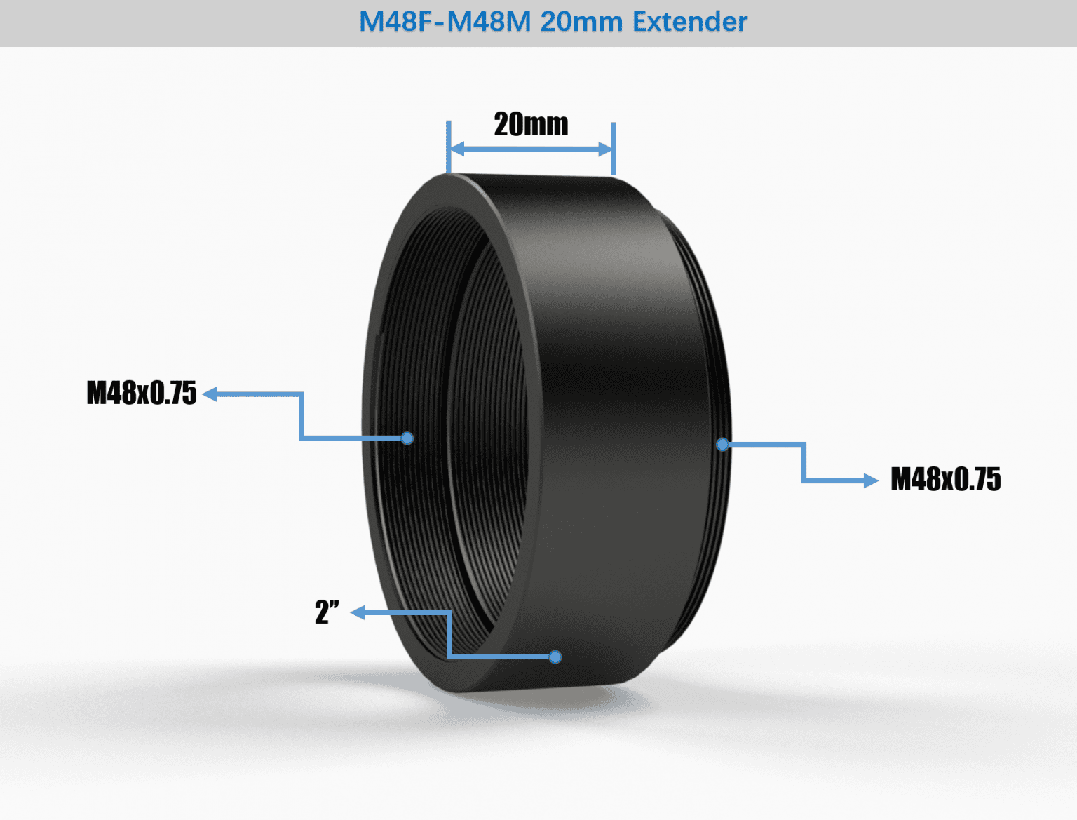 M48F-M48M 20MM Extender – Player One Astronomy