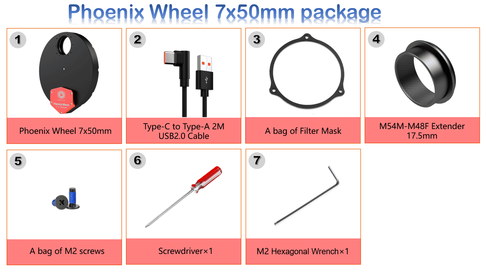 Phoenix Wheel 7x50MM – Player One Astronomy
